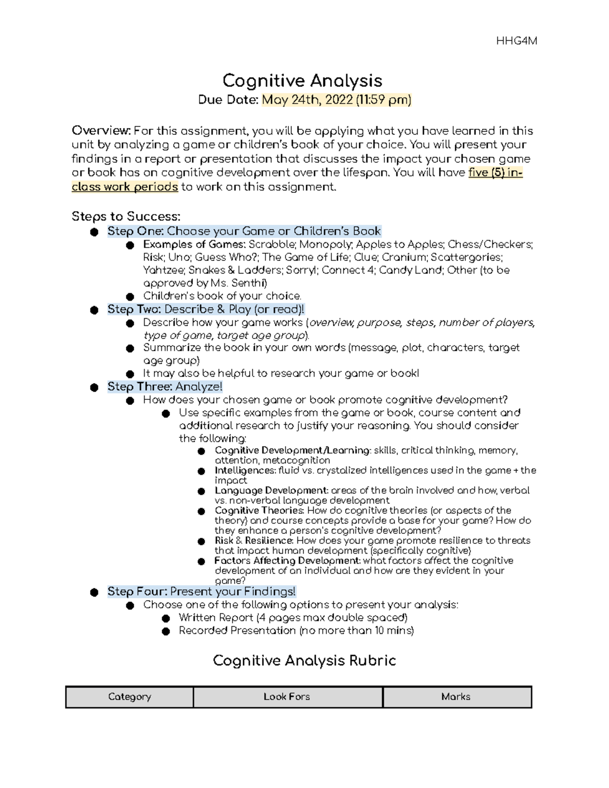 Cognitive Analysis - Cognitive Analysis Due Date: May 24th, 2022 (11:59 ...