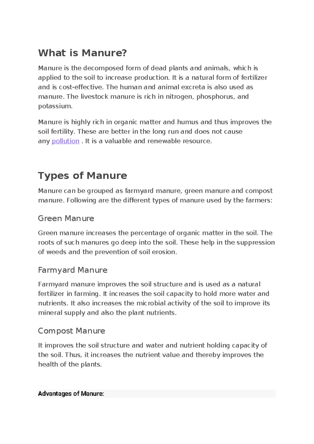 What is Manure - What is Manure? Manure is the decomposed form of dead ...