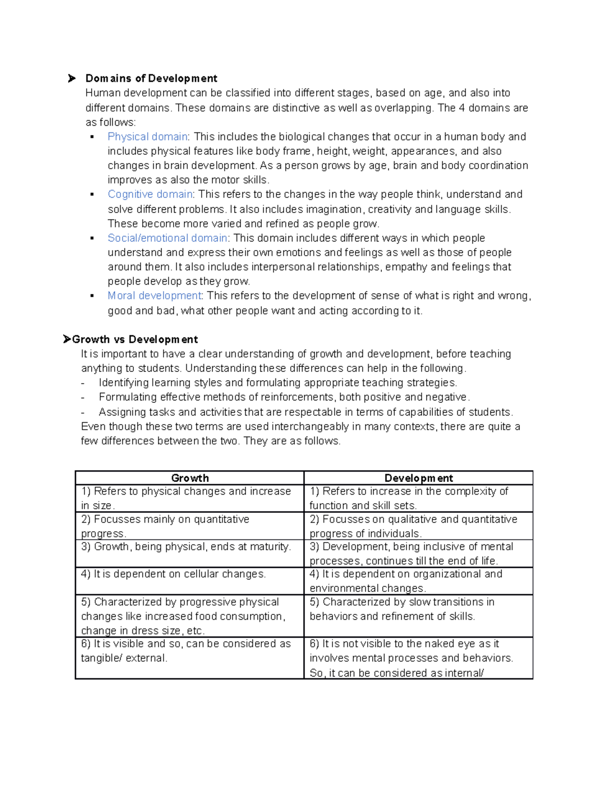 Growth and Development - Domains of Development Human development can ...
