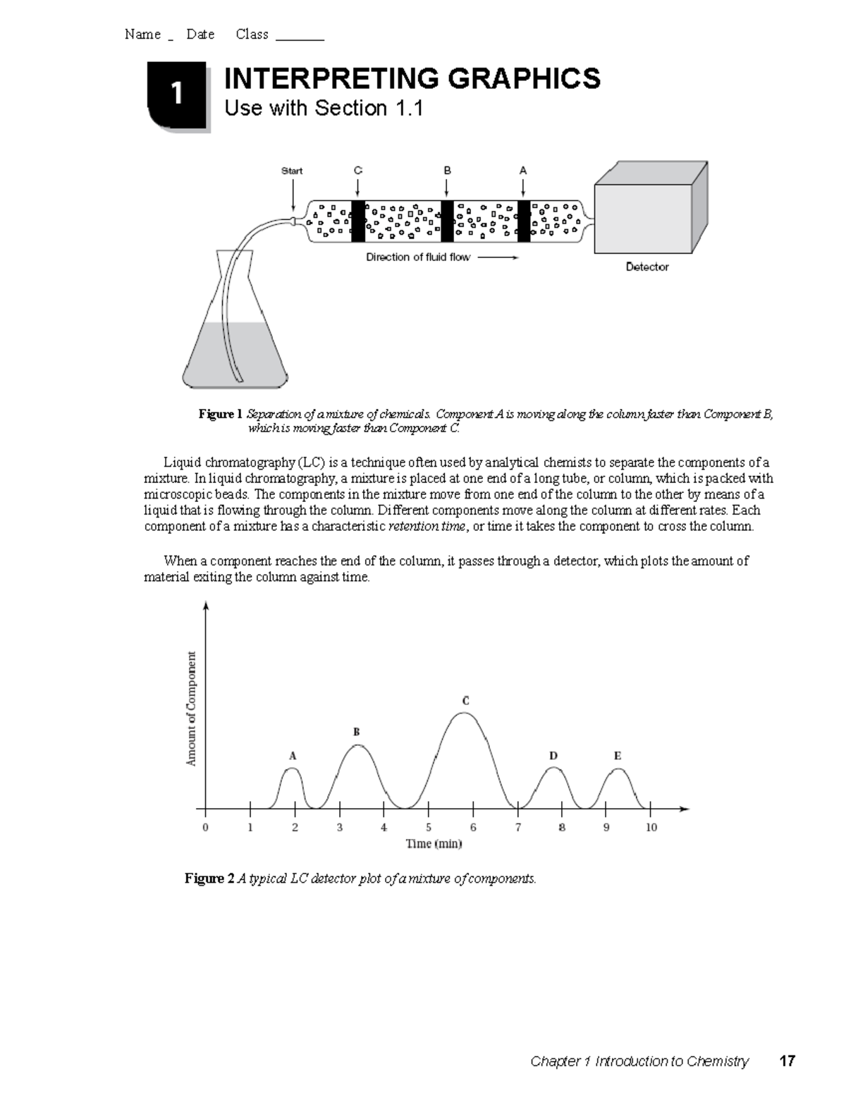 Interpreting Graphs 12 - Name Date Class INTERPRETING GRAPHICS Use with Section 1. Figure 1 ...