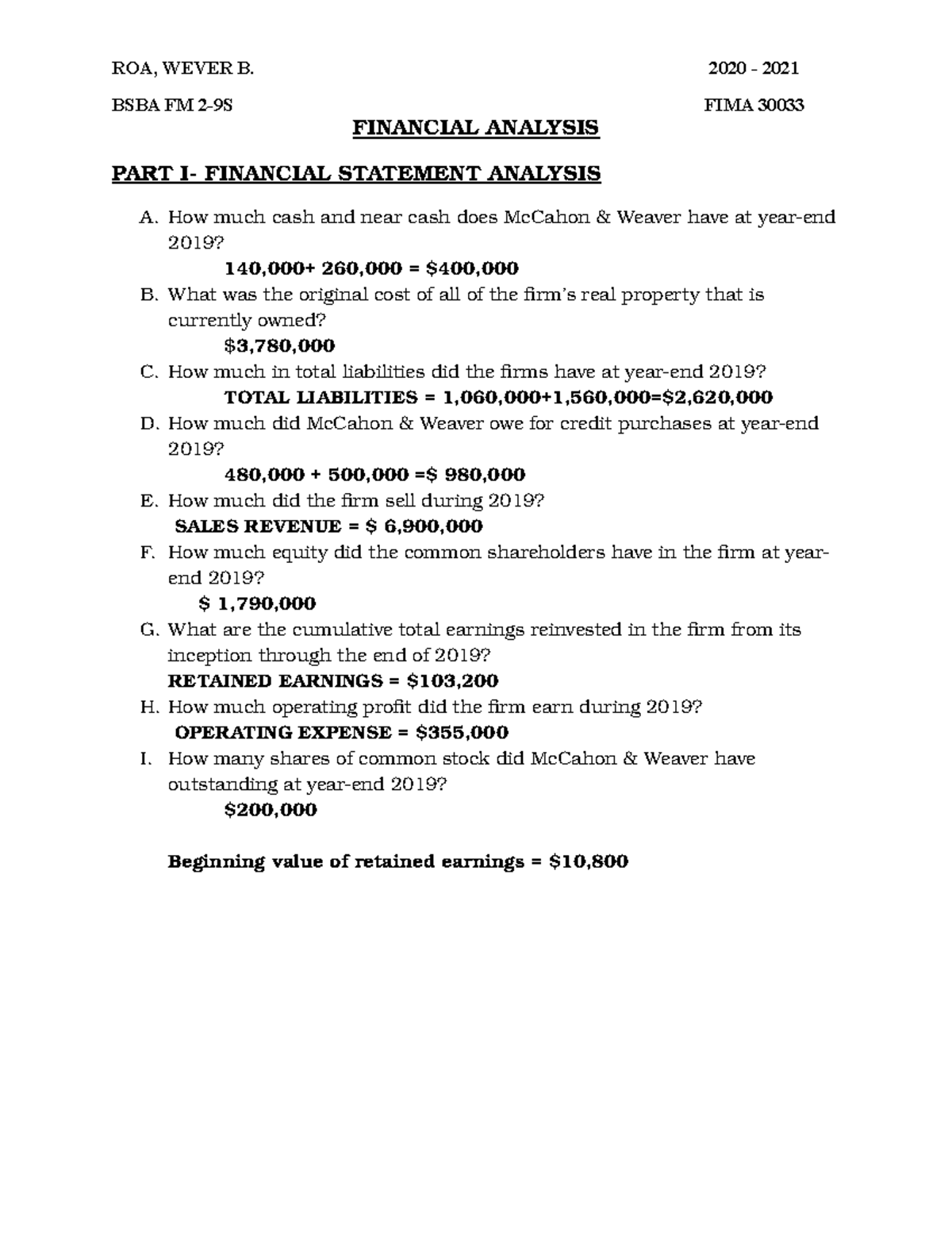 Roa, Wever B S ba fm 2-9s - ROA, WEVER B. 2020 - 2021 BSBA FM 2-9S FIMA ...