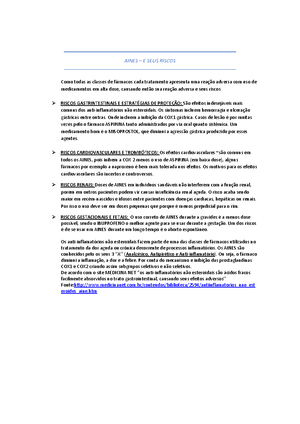 AINES - ANTI-INFLAMATÓRIO NÃO ESTEROÍDAIS - AINES AUTACOIDES MEDIADORES ...