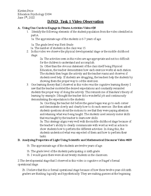 DFM3 Task 2 SEL Response - DFM3 School of community care Kirsten Price April 24, 2023 Task 2 SEL ...