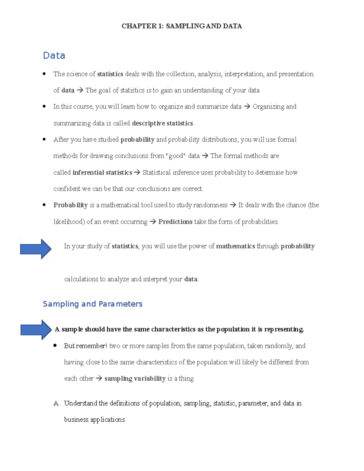 Chapter 1 Guided Notes - Data The science of statistics deals with the ...
