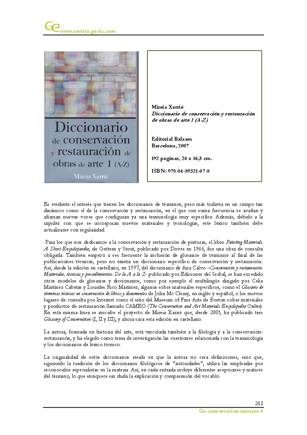 Dialnet-Diccionario De Conservacion YRestauracion De Obras De Art ...