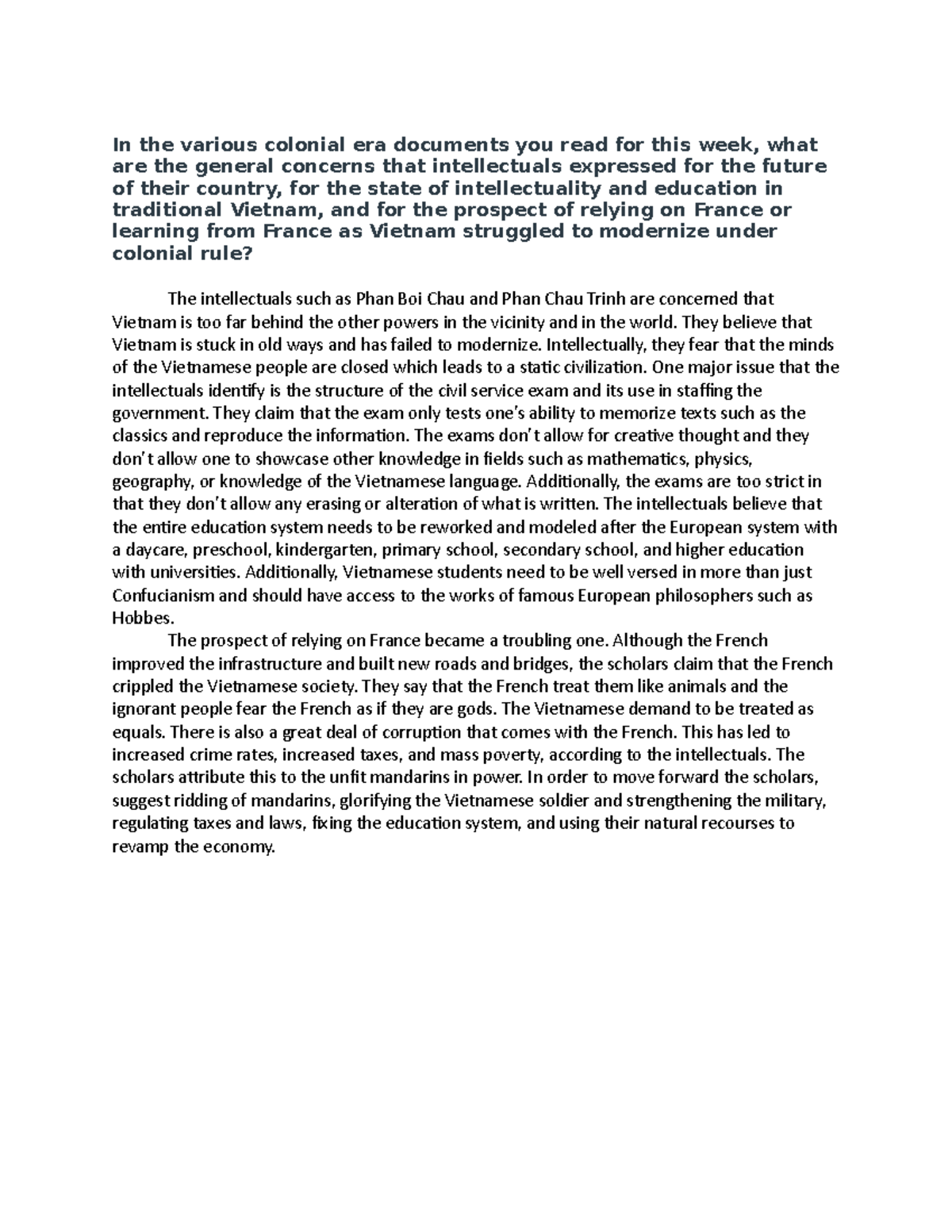 Discussion Response 14 - In the various colonial era documents you read ...