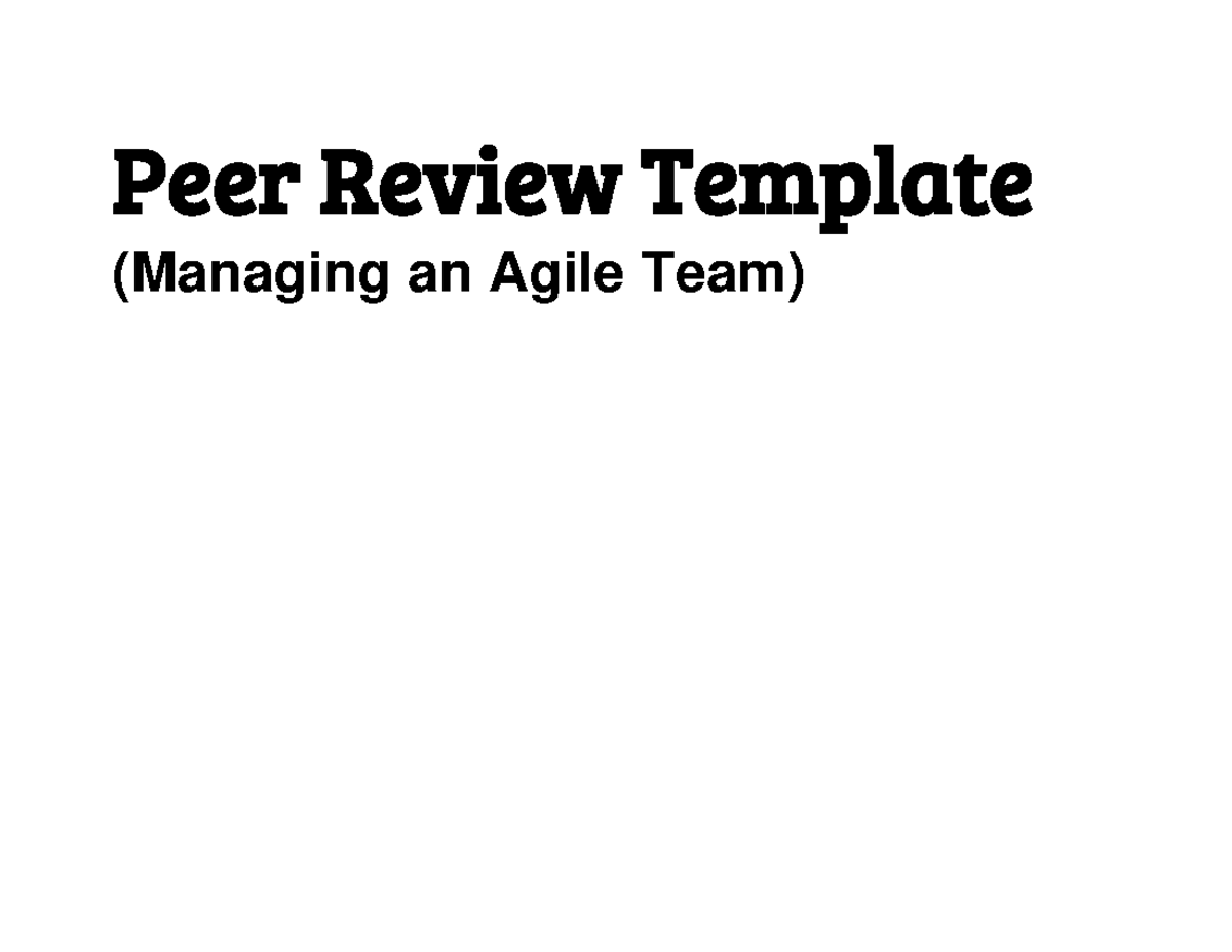 Managing an Agile Team - Coursera - Design Thinking - Peer Review ...