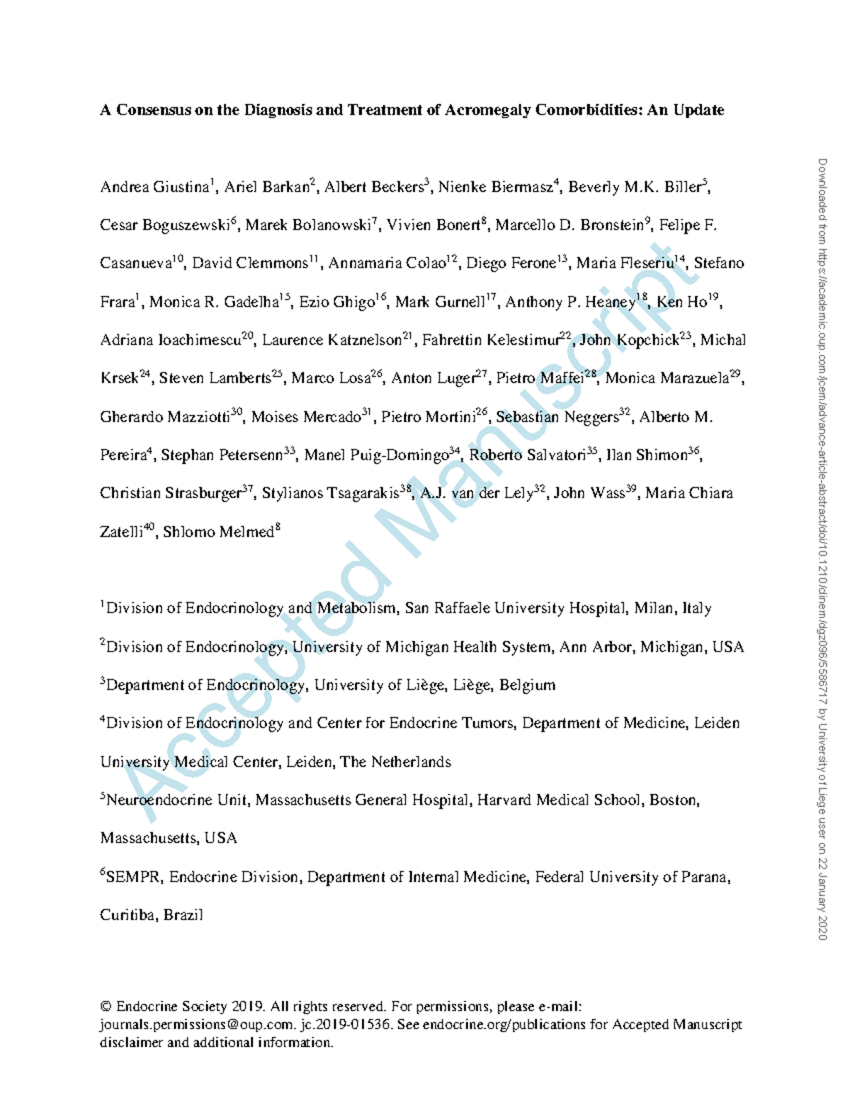 JCEM-Giustina 2019 - Artículo Acromegalia - Accepted Manuscript ...