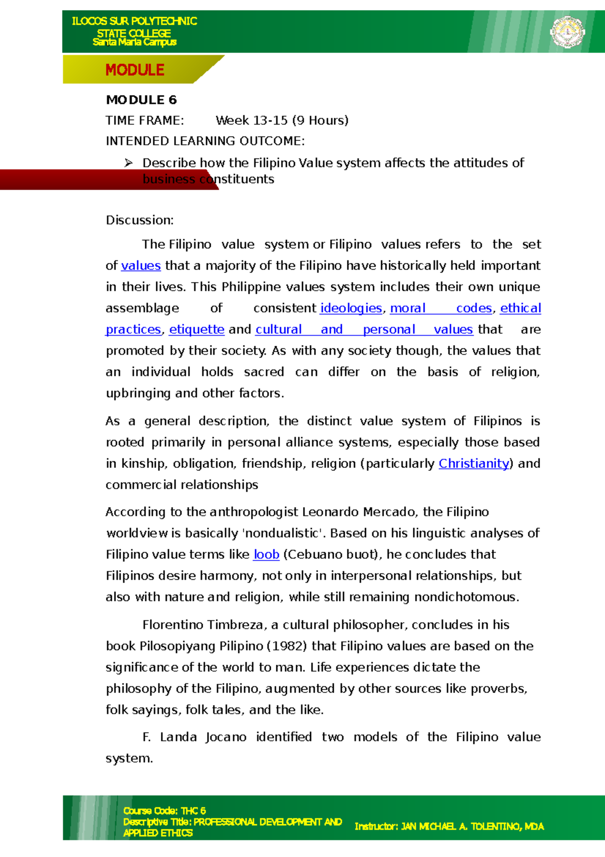 Week-13-15 - Professional development and applied ethics - c MODULE 6 ...