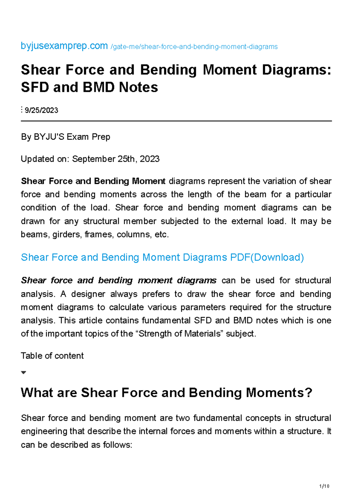 Byjusexamprep.com-Shear Force and Bending Moment Diagrams SFD and BMD ...