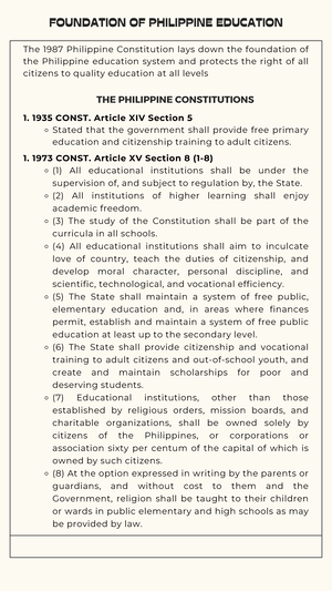 Foundation of philippine education curriculum - THE PHILIPPINE ...