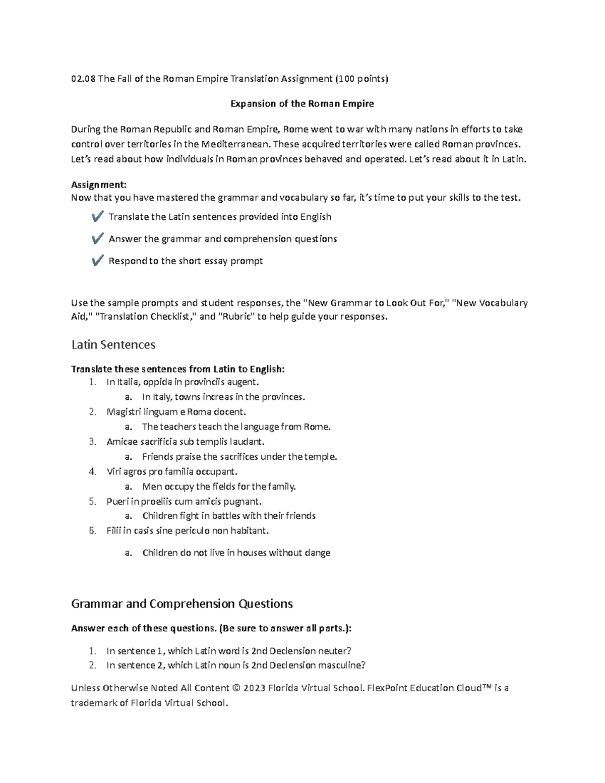 02 08 translation assignment - Google Docs - 02 The Fall of the Roman Empire Translation ...