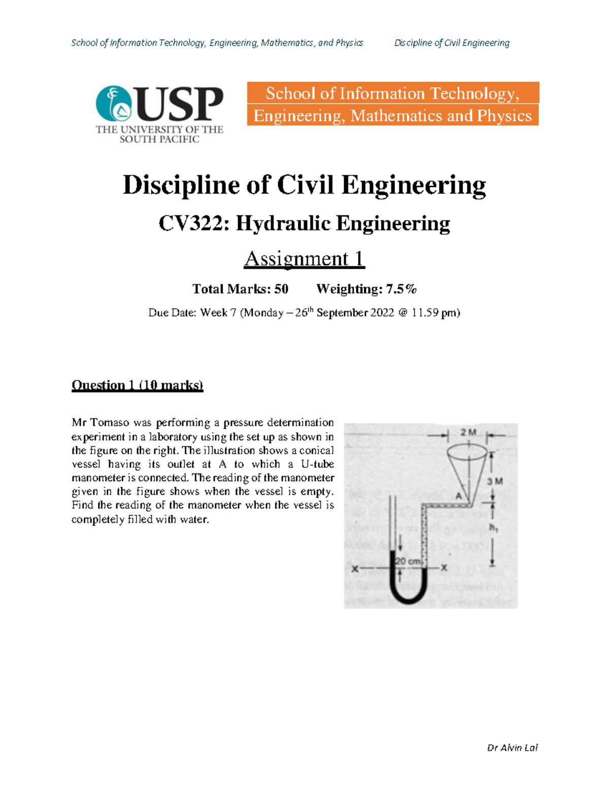 CV322 Assignment 1 - School of Information Technology, Engineering, Mathematics, and Physics ...