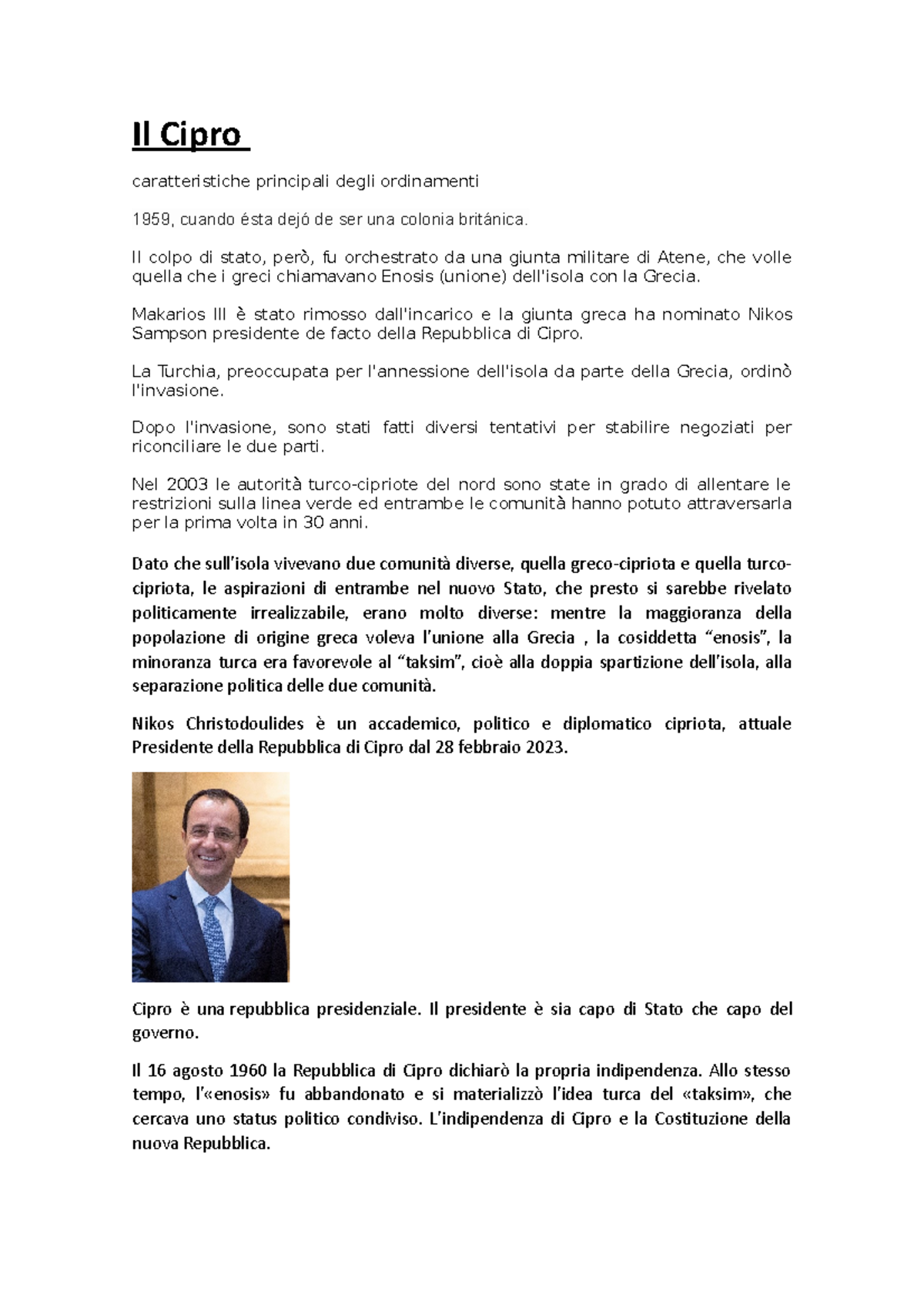 Il Cipro - apuntes de el pais de chipre y sus constitucion - Il Cipro ...