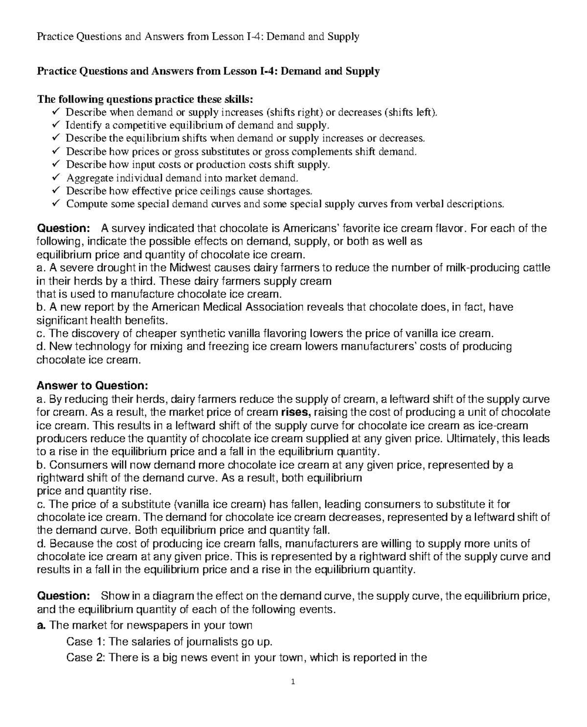 Quiz on Economics - Practice Questions and Answers from Lesson I-4 ...