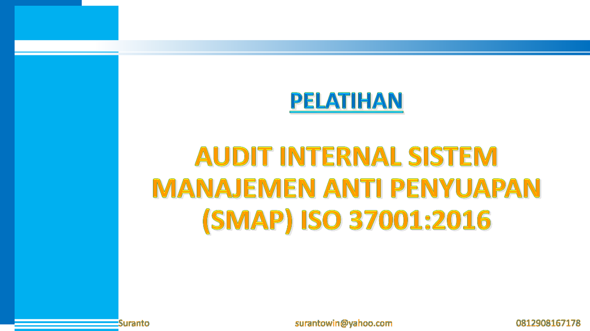 Materi Training Audit Internal - Suranto - Tujuan dan proses audit ...