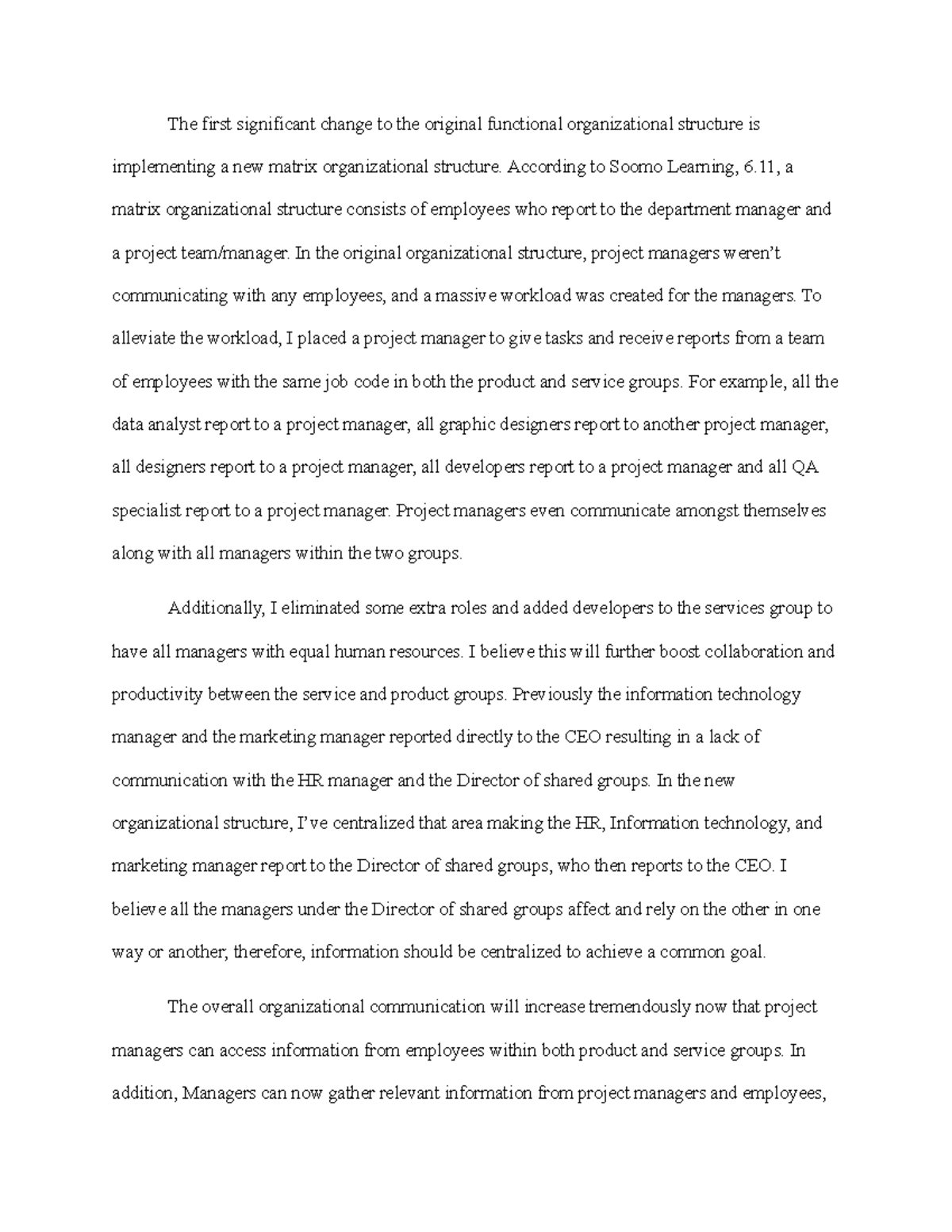 BUS 210 - Bus 210 Module 6-3 - The first significant change to the ...
