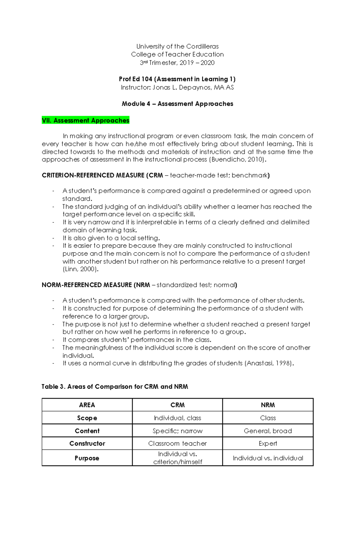 Prof Ed 104 - Module 4 (Material) - University of the Cordilleras ...