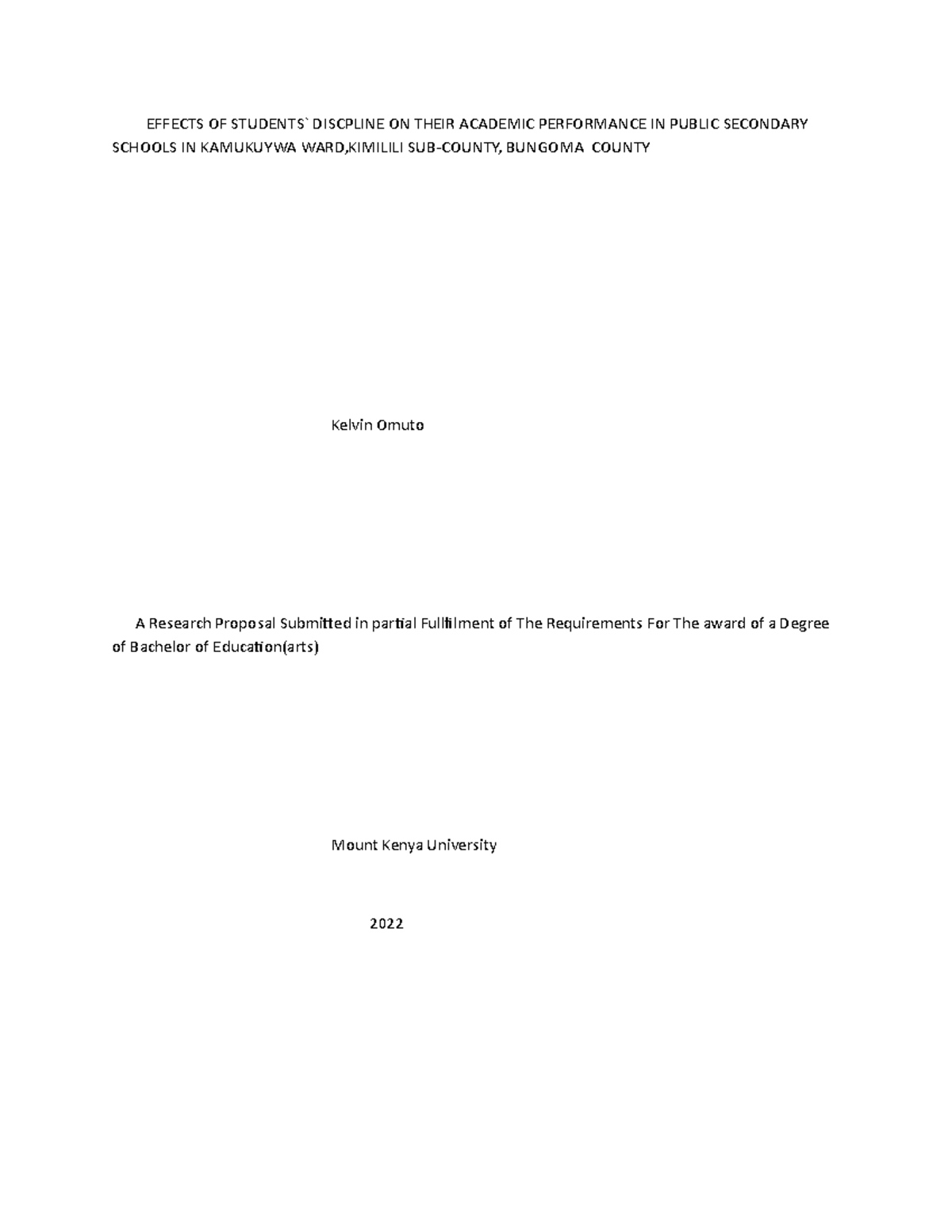 Effects OF Students Discipline 2 - EFFECTS OF STUDENTS` DISCPLINE ON ...