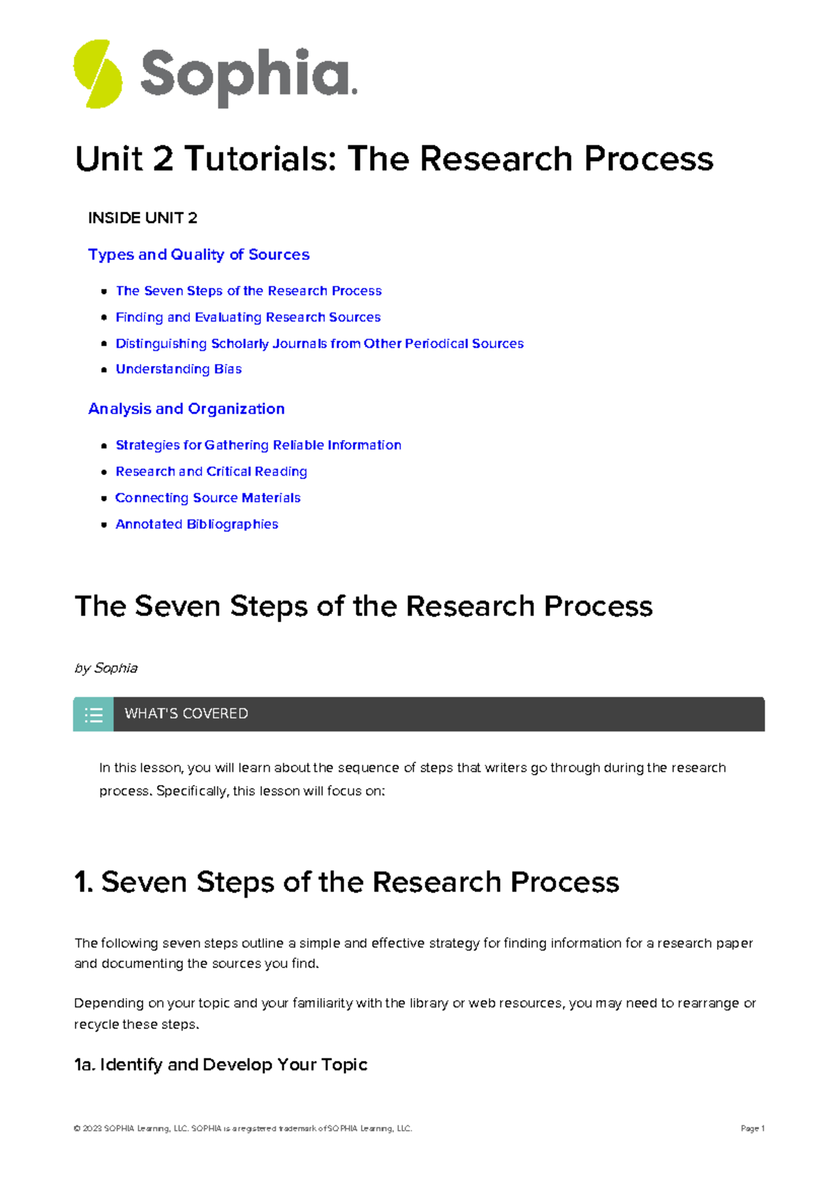 Unit 2 tutorials the research process - Unit 2 Tutorials: The Research Process INSIDE UNIT 2 ...