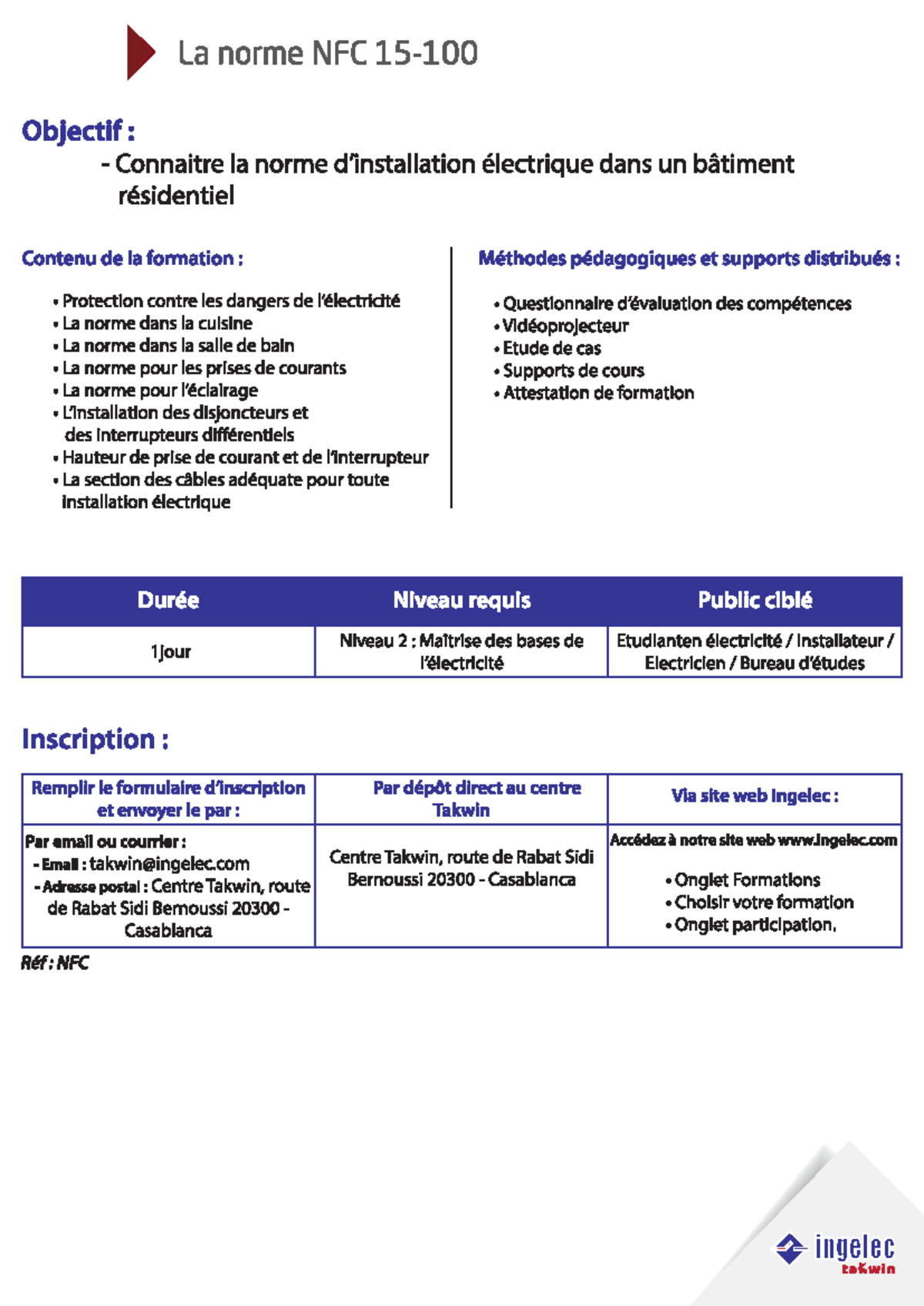 La norme NFC 15-100 - La norme NFC Objectif : Connaitre la norme électrique dans un bâtiment ...