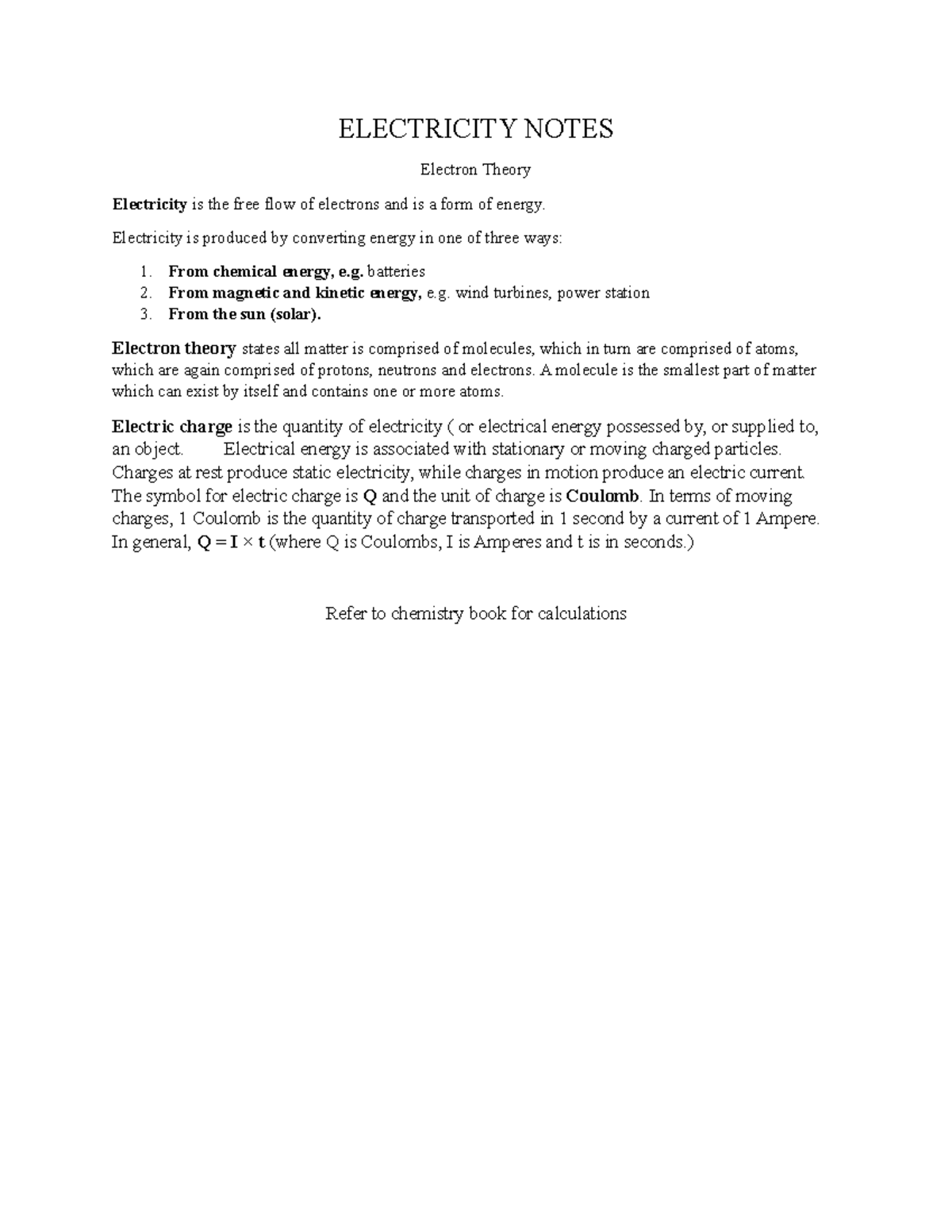 Electricity Notes for the students of the Caribbean Region ...