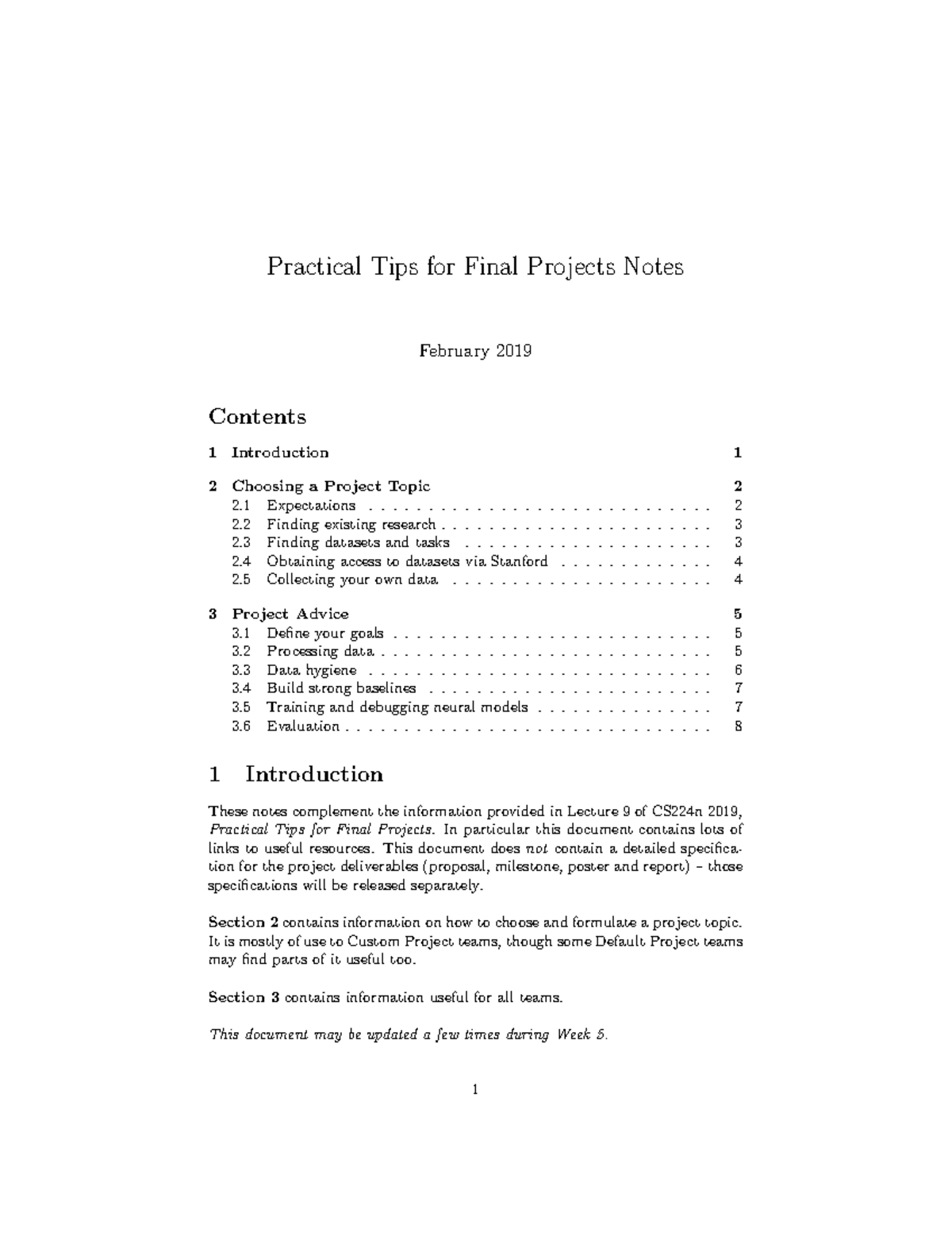 Final project practical tips - Practical Tips for Final Projects Notes ...