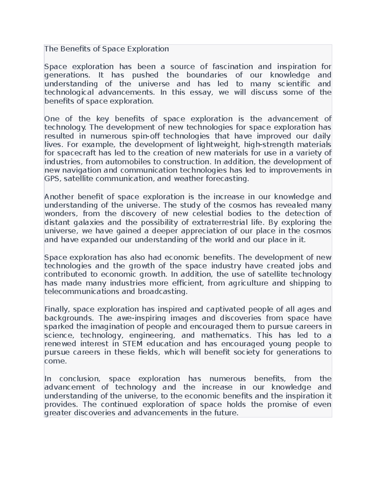 The Benefits of Space Exploration - It has pushed the boundaries of our ...