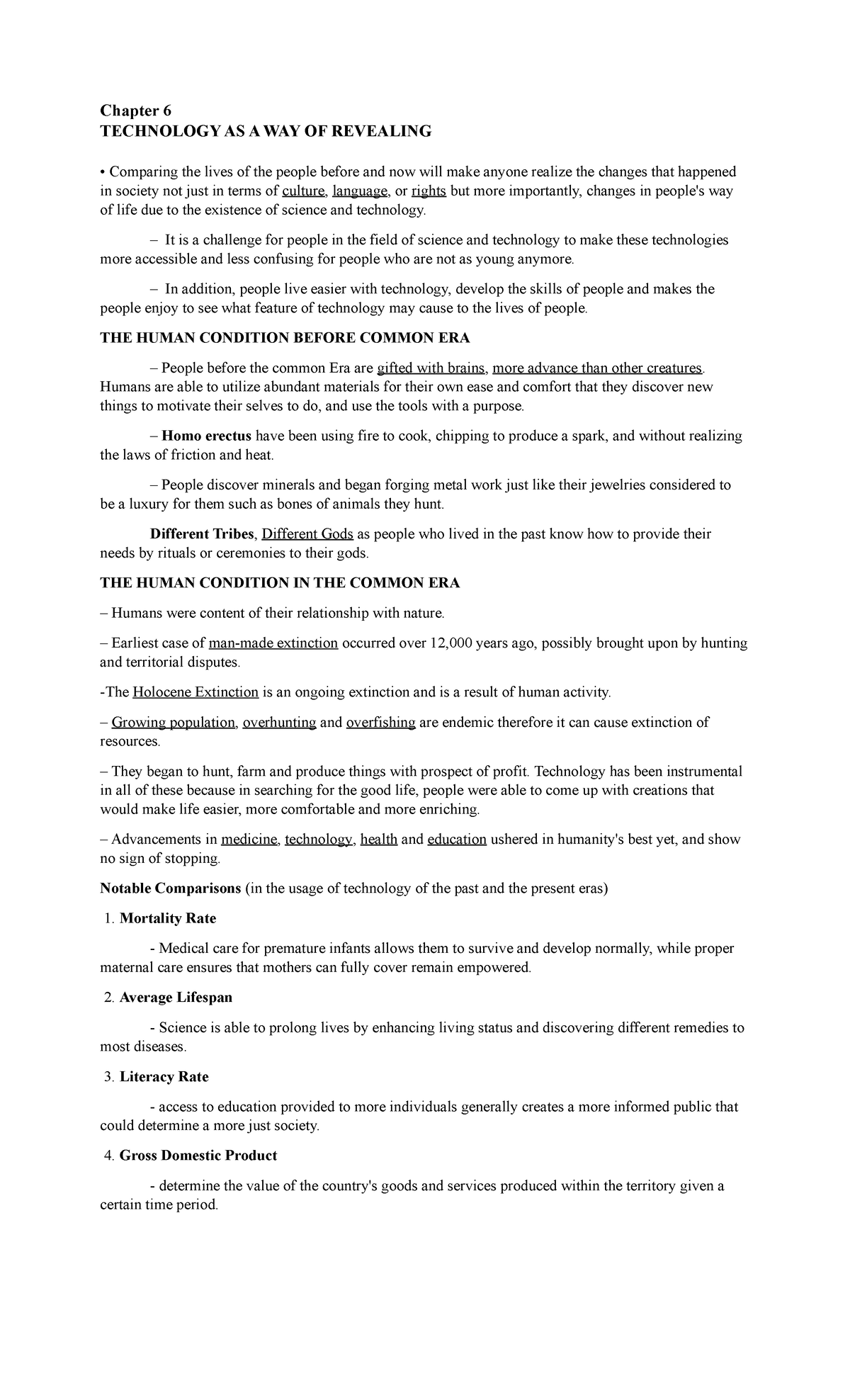 STS 10 Chapter 6 - Chapter 6 TECHNOLOGY AS A WAY OF REVEALING Comparing ...