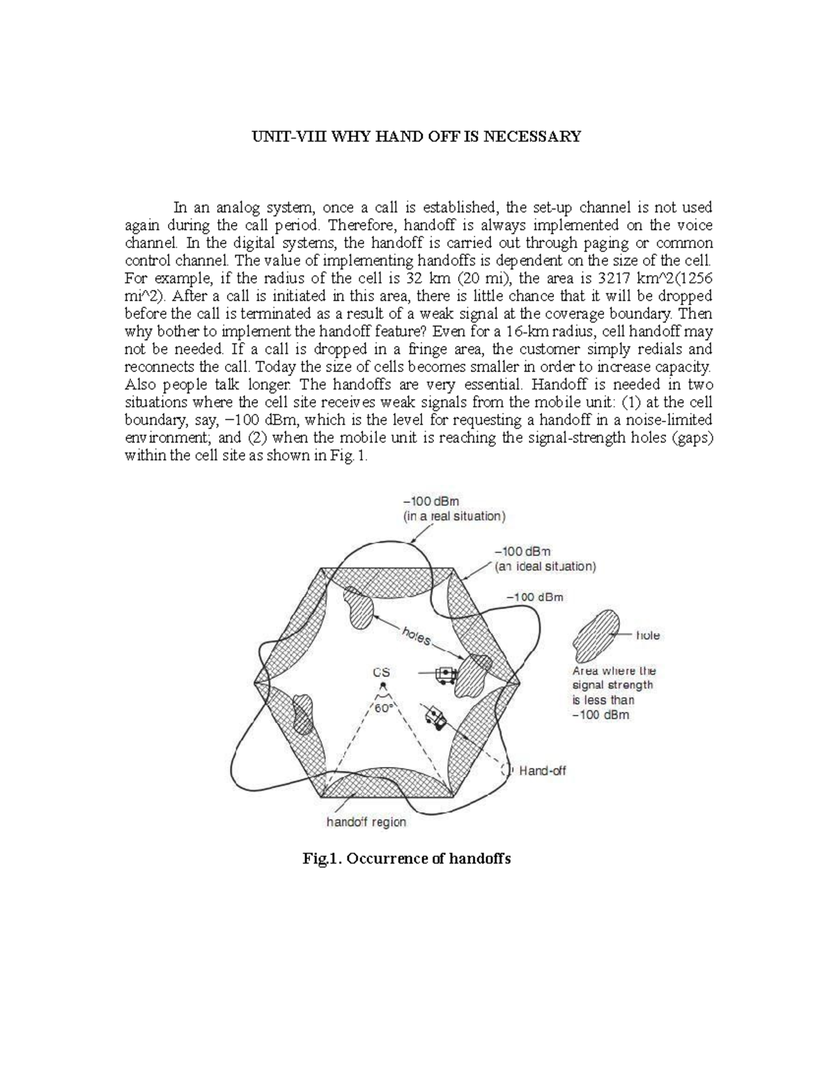 Cellular and Mobile Communications U8 - UNIT-VIII WHY HAND OFF IS ...