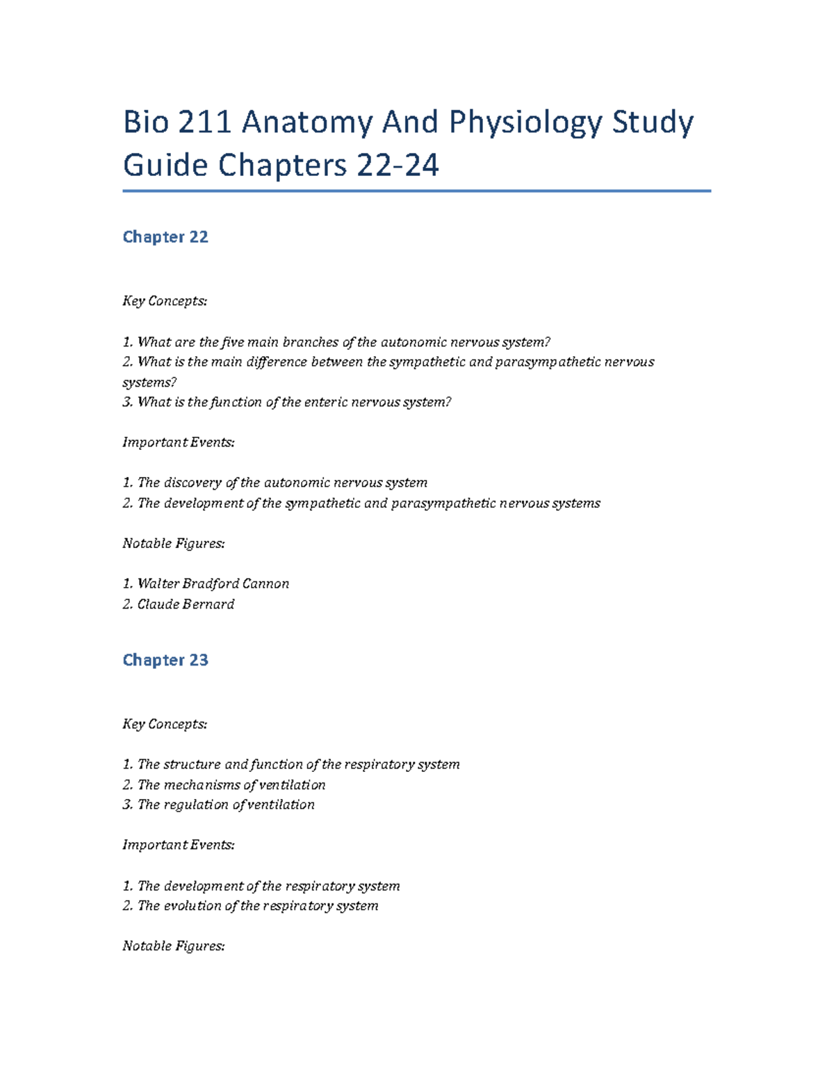 Bio 211 Anatomy And Physiology Study Guide Chapters 22-24 - Bio 211 ... Bio 211 Anatomy And Physiology Study Guide Chapters 22-24 - Bio 211 ...