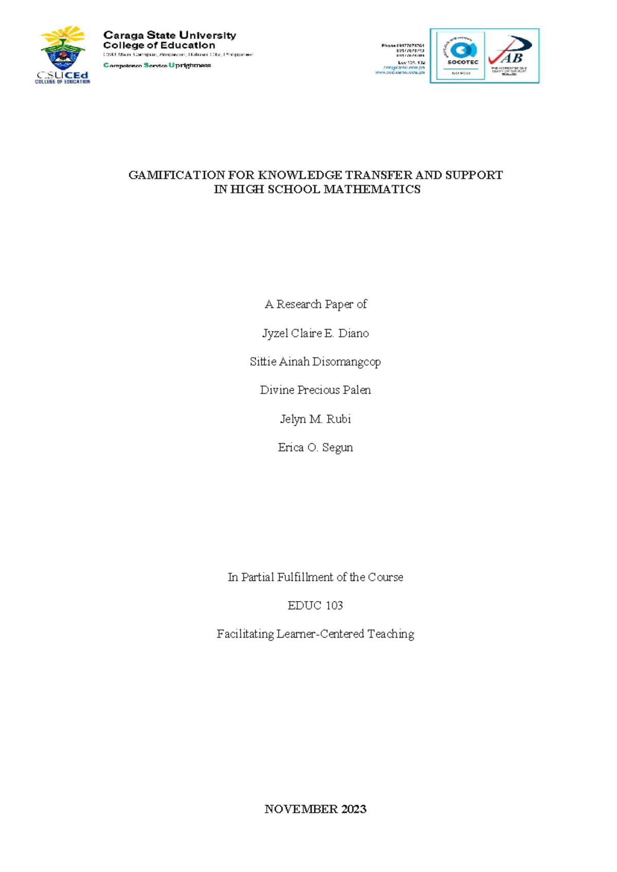 Research - Diano Sittie Ainah Disomangcop Divine Precious Palen Jelyn M ...