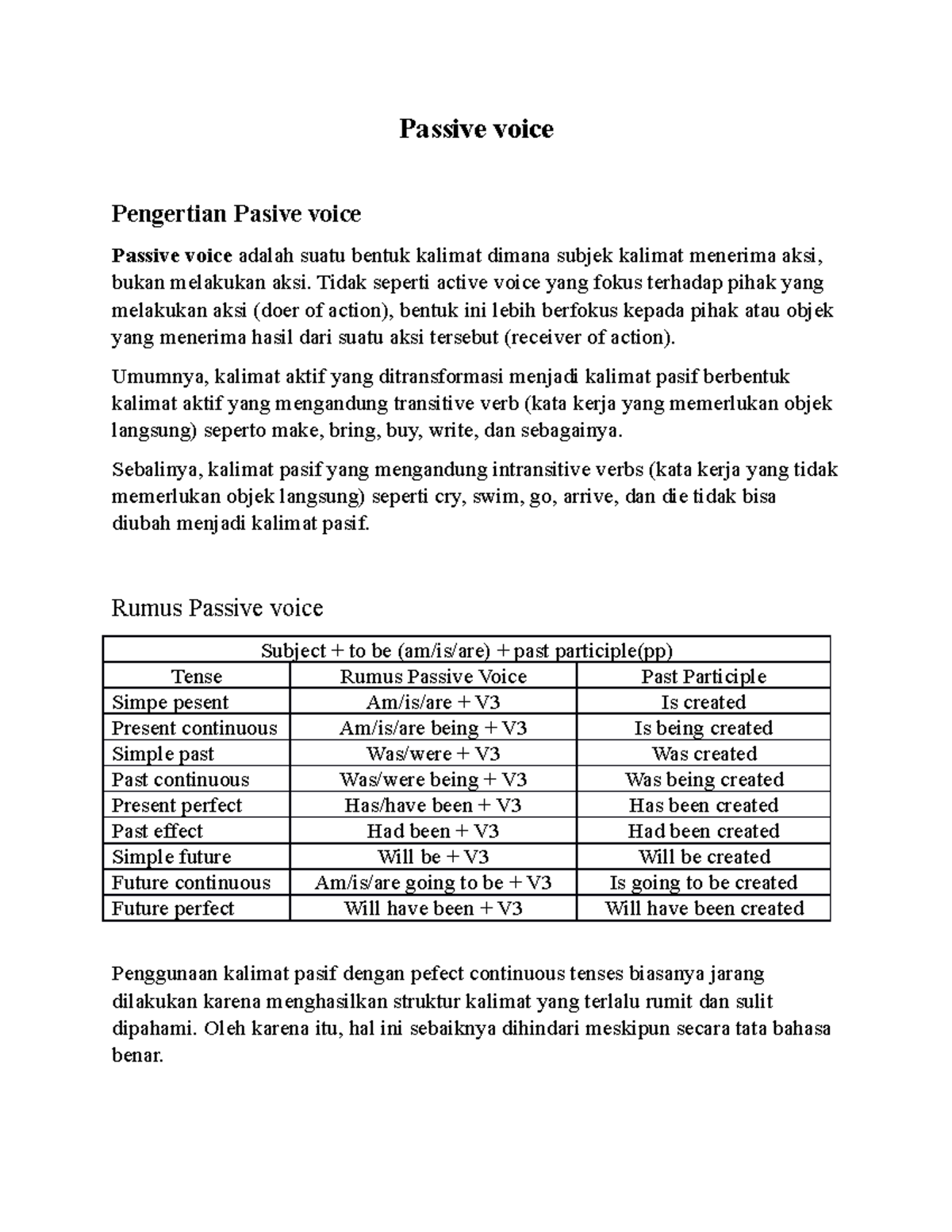 Passive voice - Passive voice Pengertian Pasive voice Passive voice ...
