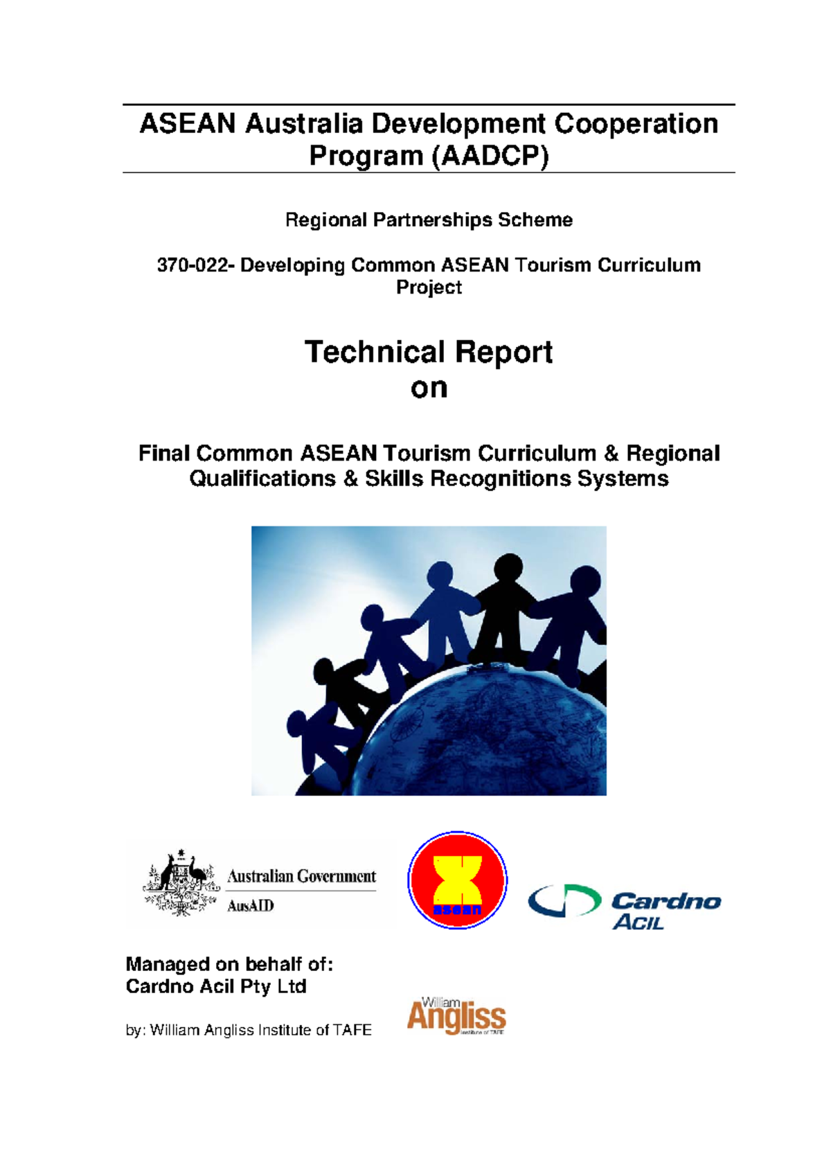 technical-report-on-final-common-asean-tourism curriculum-2007 - Studocu