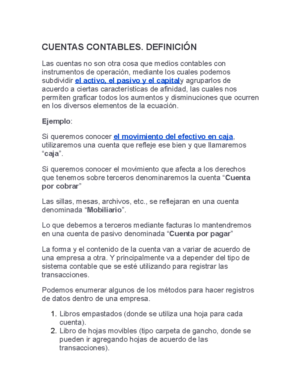 Cuentas Contables - CUENTAS CONTABLES. DEFINICIÓN Las cuentas no son ...