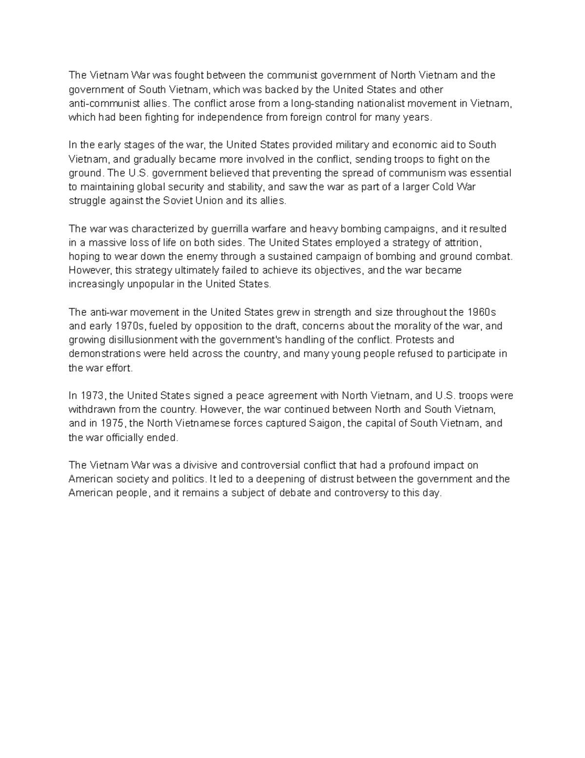 Vietnam War - The conflict arose from a long-standing nationalist ...