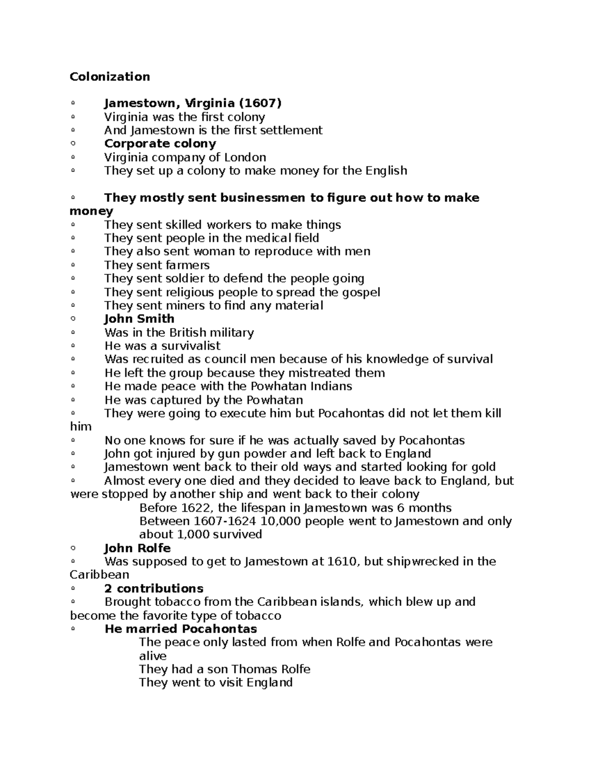 Colonization - Notes about the Europeans colonizing America ...