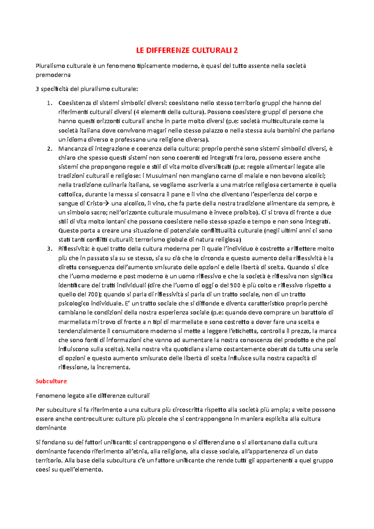 Le differenze culturali seconda lezione - LE DIFFERENZE CULTURALI 2 ...