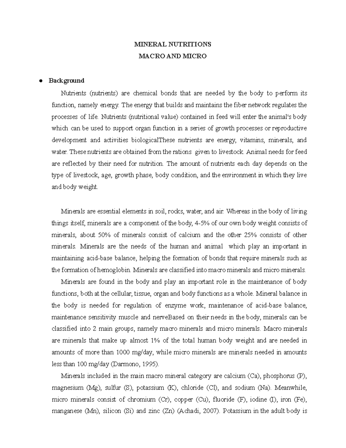 Mineral Nutritions Macro AND Micro - MINERAL NUTRITIONS MACRO AND MICRO ...