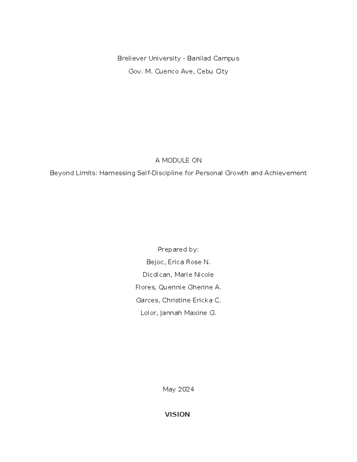 Modules- Counseling - notes that can help students - Breliever ...