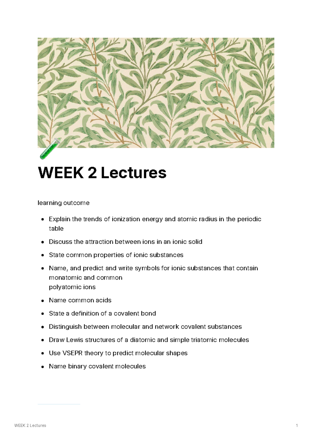 WEEK 2 Lectures d4d18f6246fa4a77be64f7a164d67849 - 🧪 WEEK 2 Lectures learning outcome Explain ...