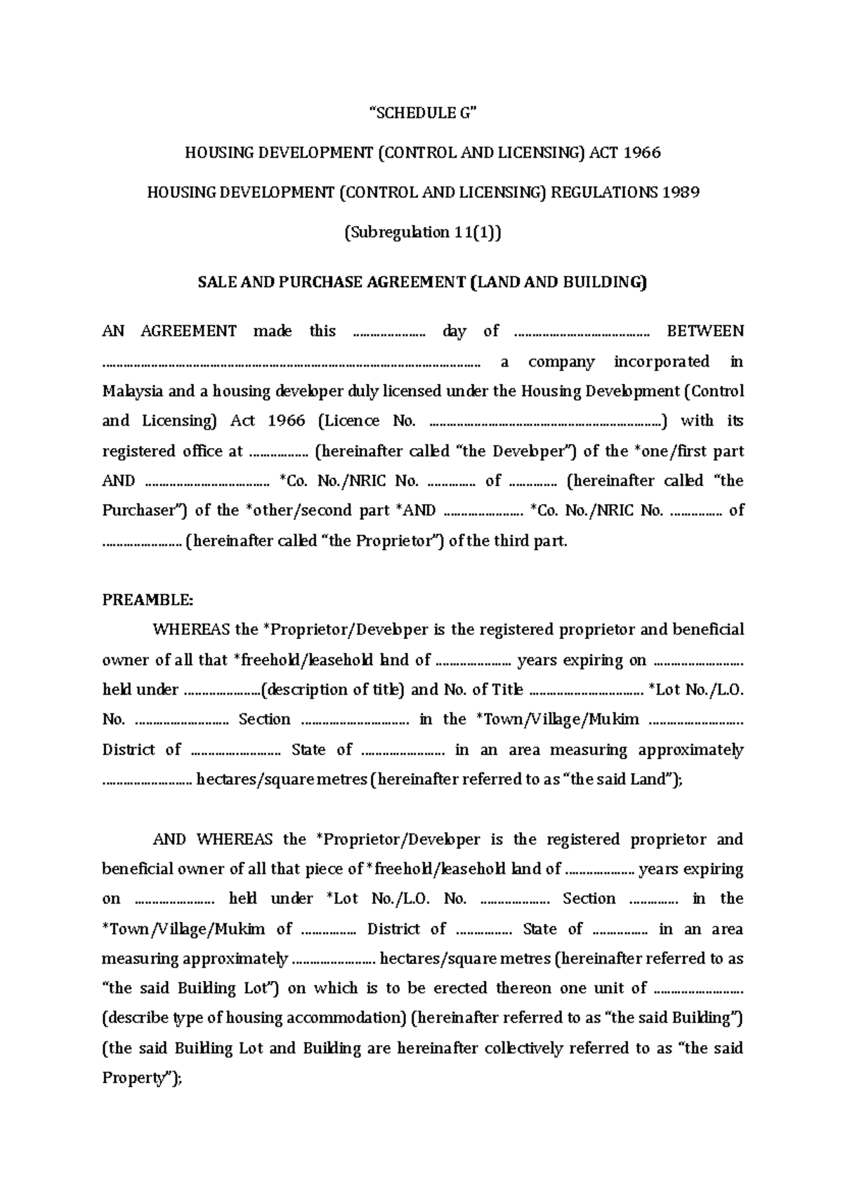 Schedule-G - sample schedule g softcopy - “SCHEDULE G" HOUSING ...