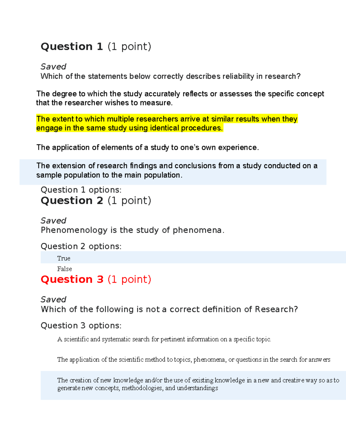 RSST Quiz 1 2022 - Question 1 (1 point) Saved Which of the statements below correctly describes ...