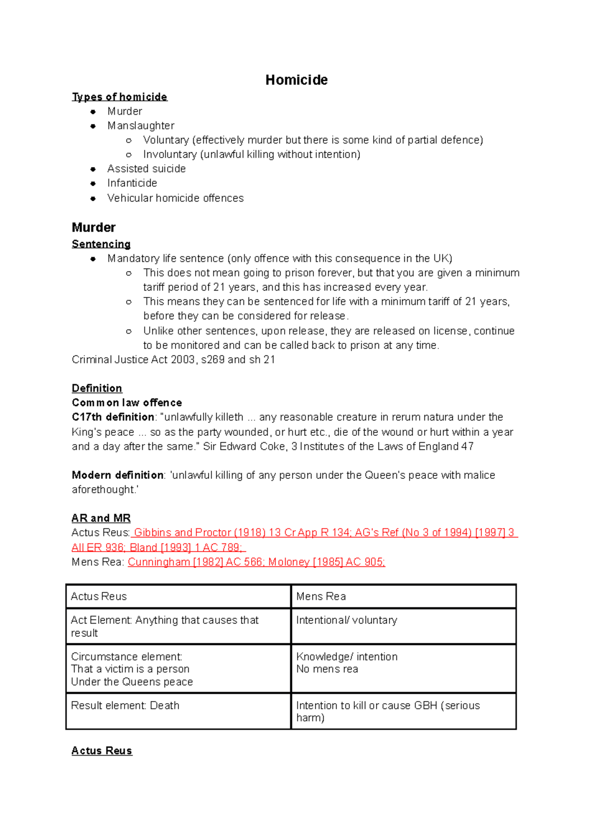 1. Homicide - Homicide Types of homicide Murder Manslaughter Voluntary ...