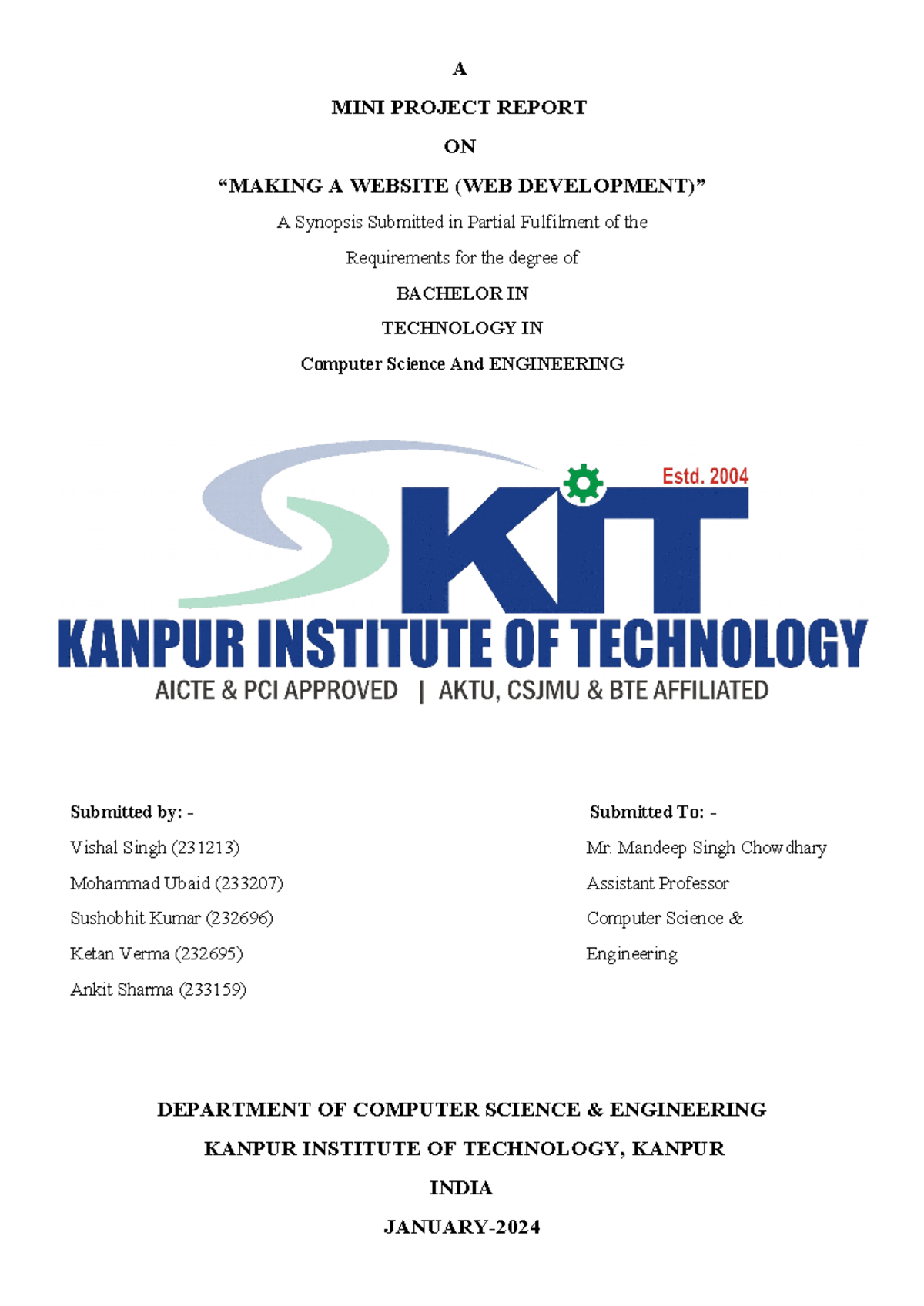 Scribd - web project - A MINI PROJECT REPORT ON “MAKING A WEBSITE (WEB ...