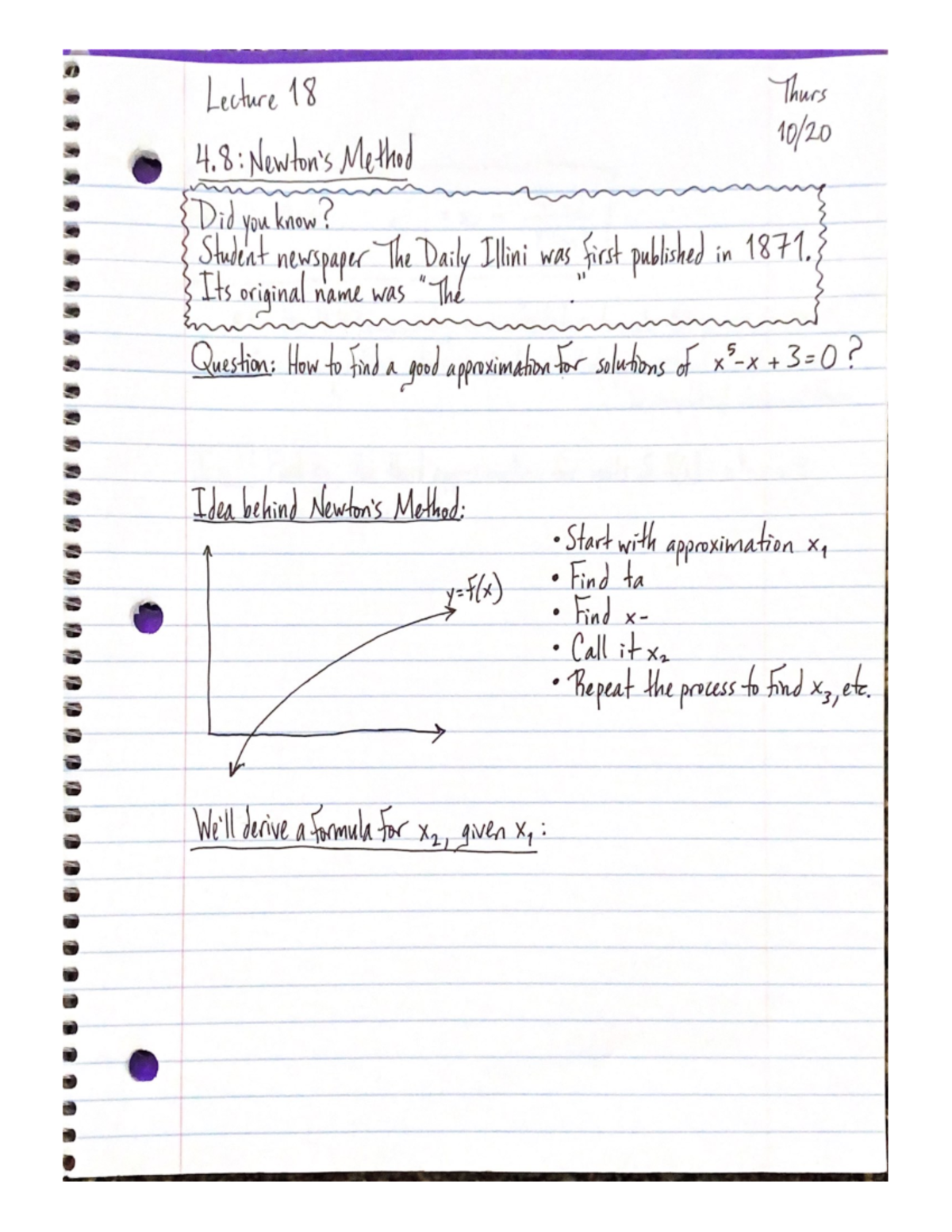 10-20 Lecture Outline - MATH 221 - Illinois - Studocu