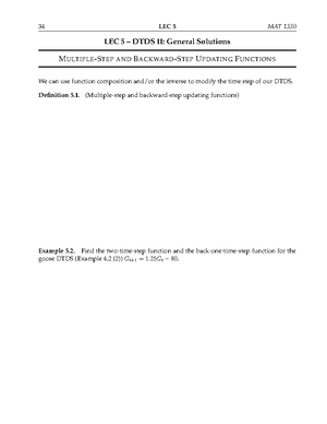 MAT 1330 Lecture 4 - notes - MAT 1330 LEC 4 29 LEC 4 – DTDS I: Discrete ...