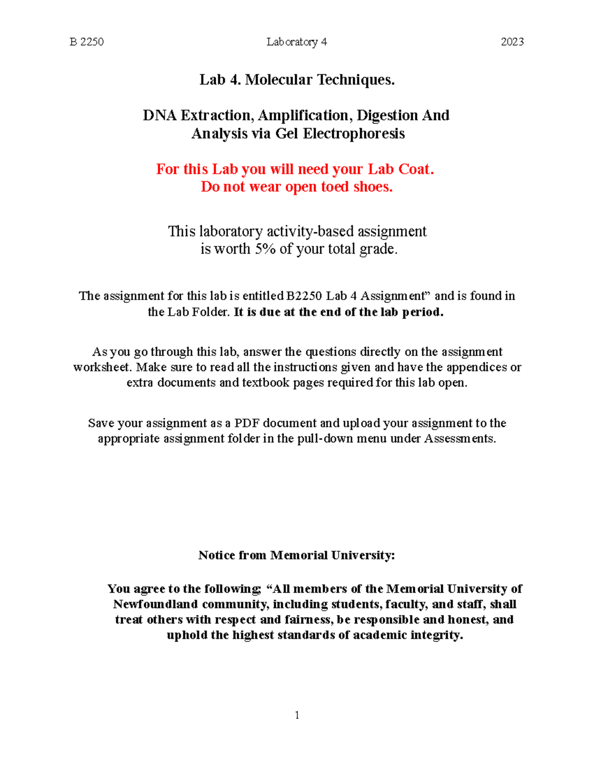 Lab 4 Molecular Techniques Assignment F2023 - Lab 4. Molecular ...