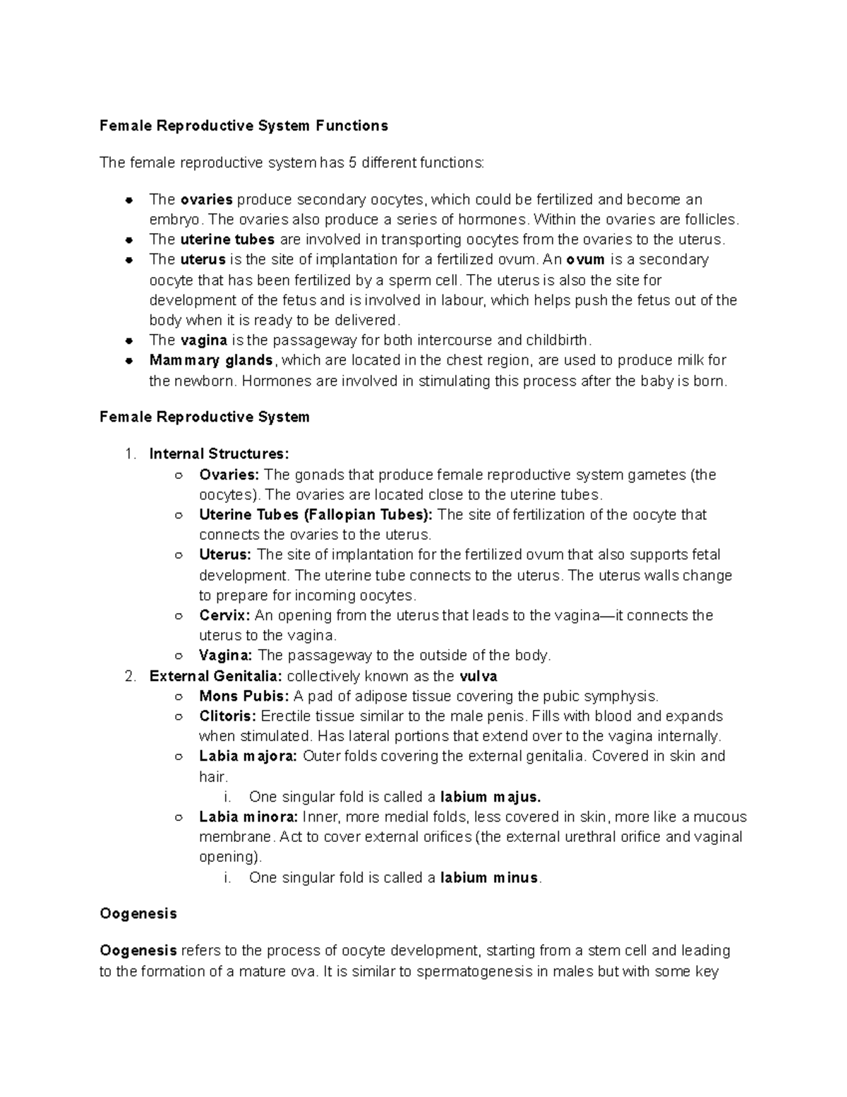 Module 30: Reproductive System - Female Reproductive System Functions ...