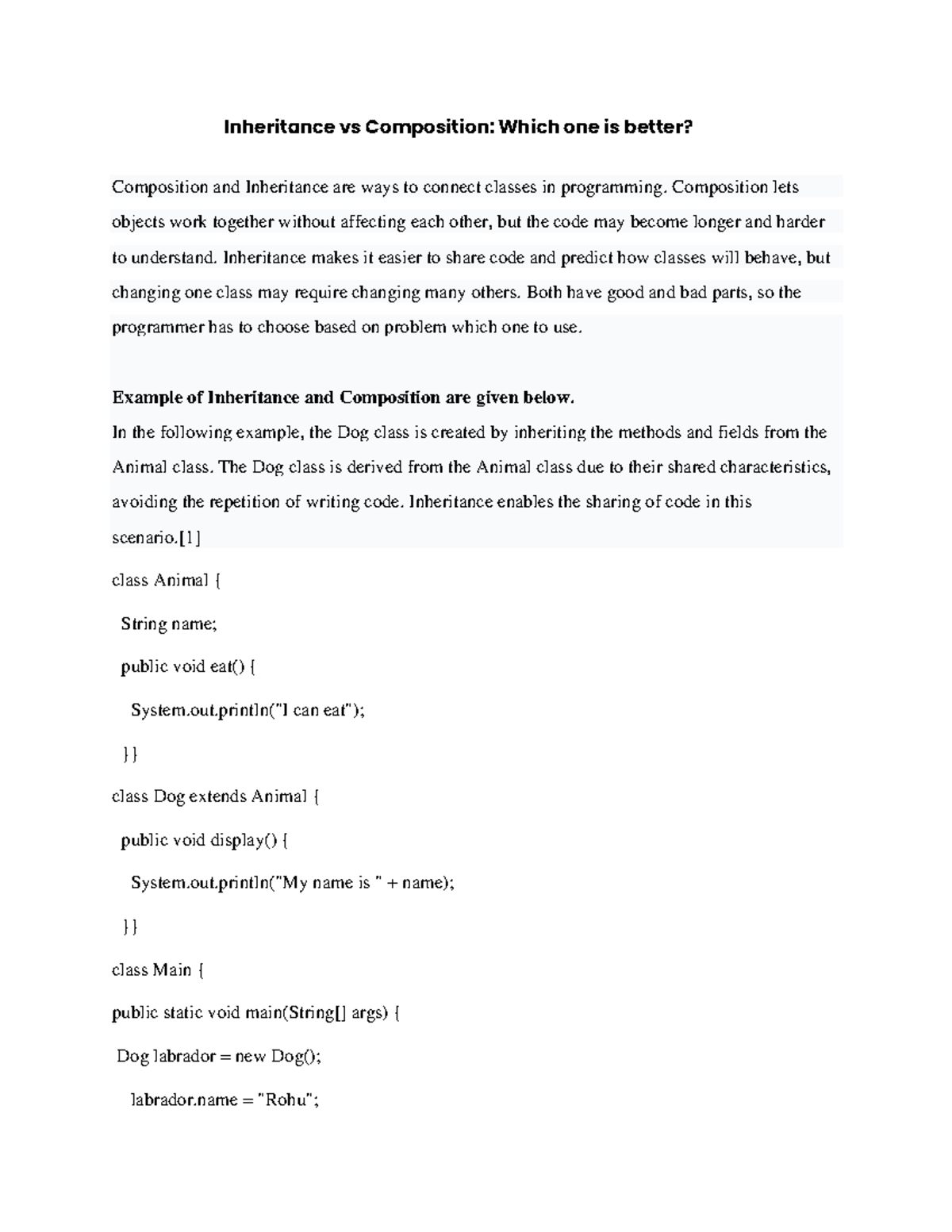 MAD_Assignment_01 - Inheritance vs Composition: Which one is better ...